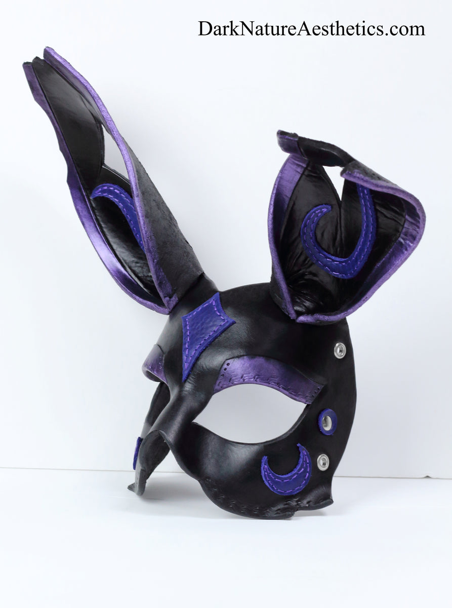 "Chandra" Black/Purple Bunny Rabbit Leather Mask – Dark Nature Aesthetics
