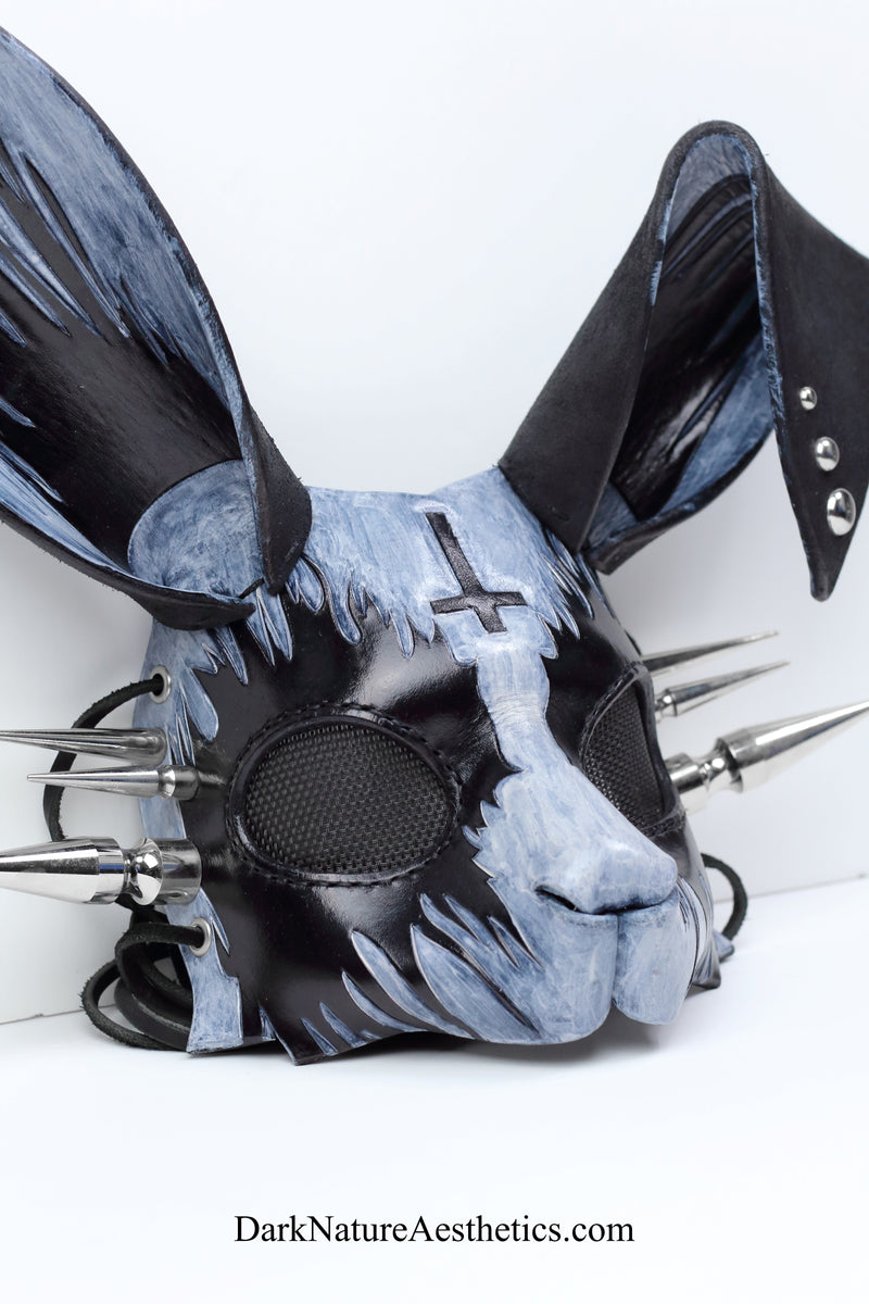 "Lagomorphis" Black Metal Corpse Paint Bunny Rabbit Leather Mask – Dark ...